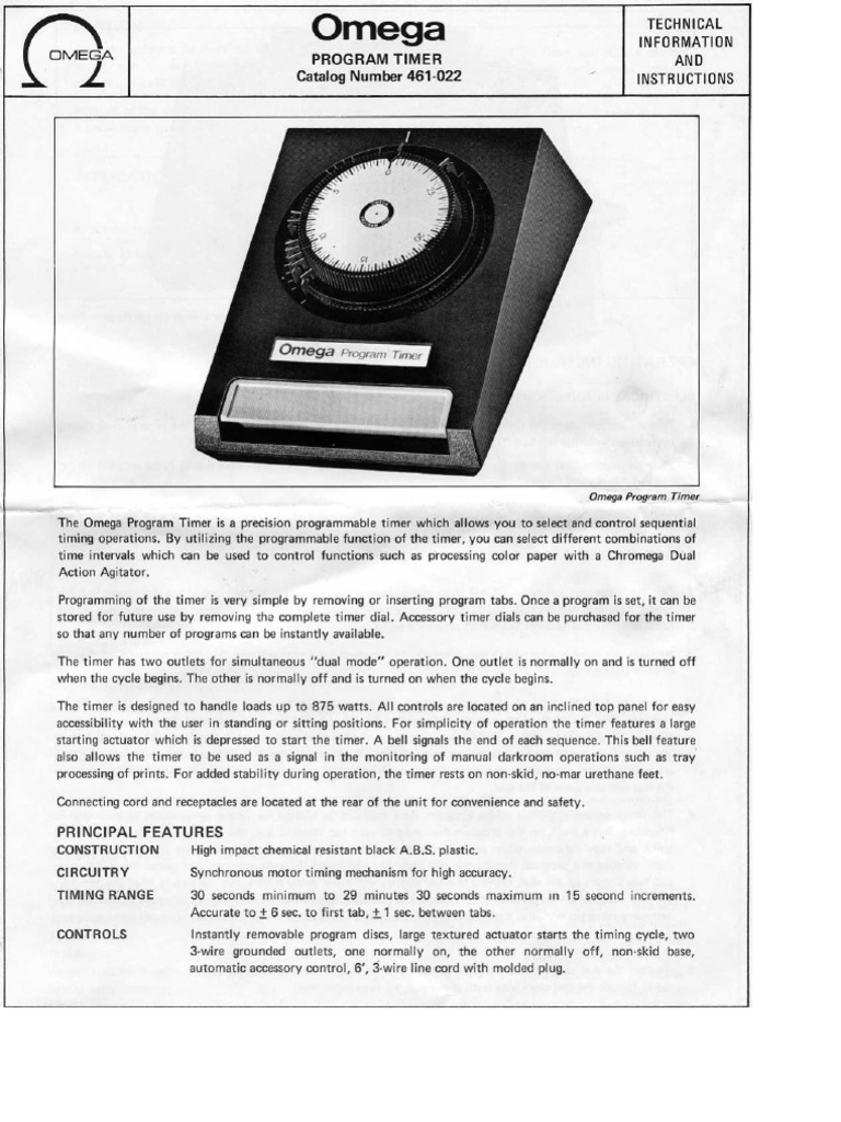 Omega Program Timer Manual | PDF