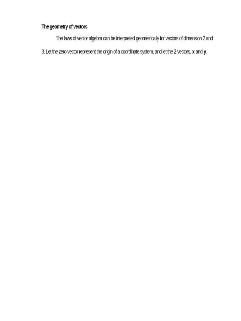 Geometry of Vectors | PDF | Euclidean Vector | Linear Algebra