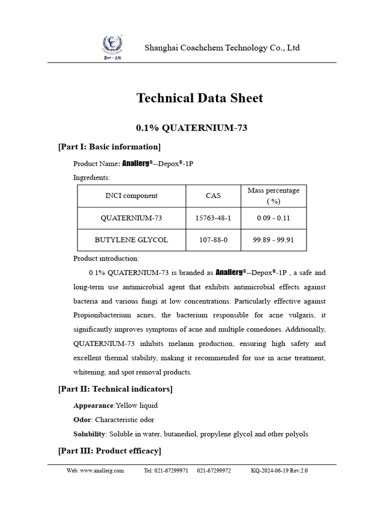 0.1% Quaternium-73 TDS en | PDF