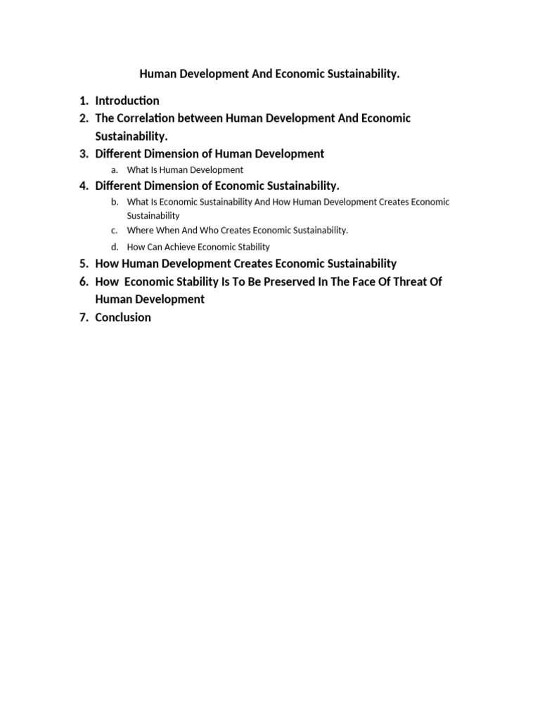 Human Development and Economic Sustainability | PDF | Social Science
