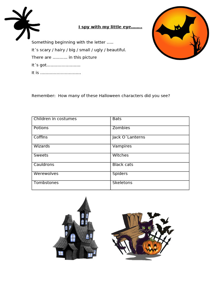 Halloween I Spy With My Little Eye Activity | PDF
