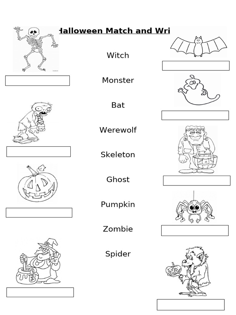 Halloween Match and Write KB2 | PDF