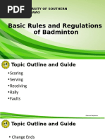 Badminton Faults & Fouls Guide | PDF | Ball Games | Athletic Sports