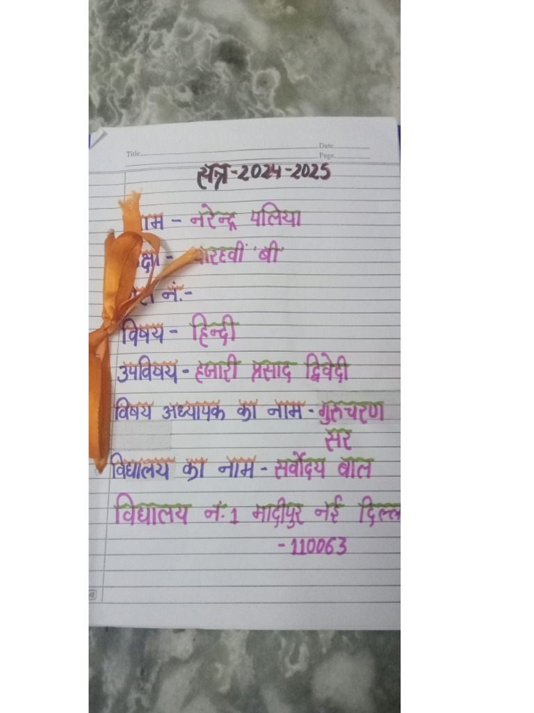 Class 12 Hindi Project 2024-25 | PDF