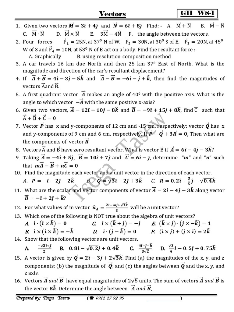 1 Vectors 1 | PDF | Euclidean Vector | Mathematical Objects