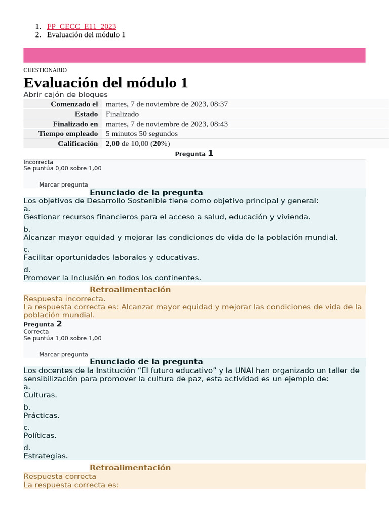 EXAMEN MODULO 1_P1 | PDF | Inclusión (Educación) | Plan de estudios