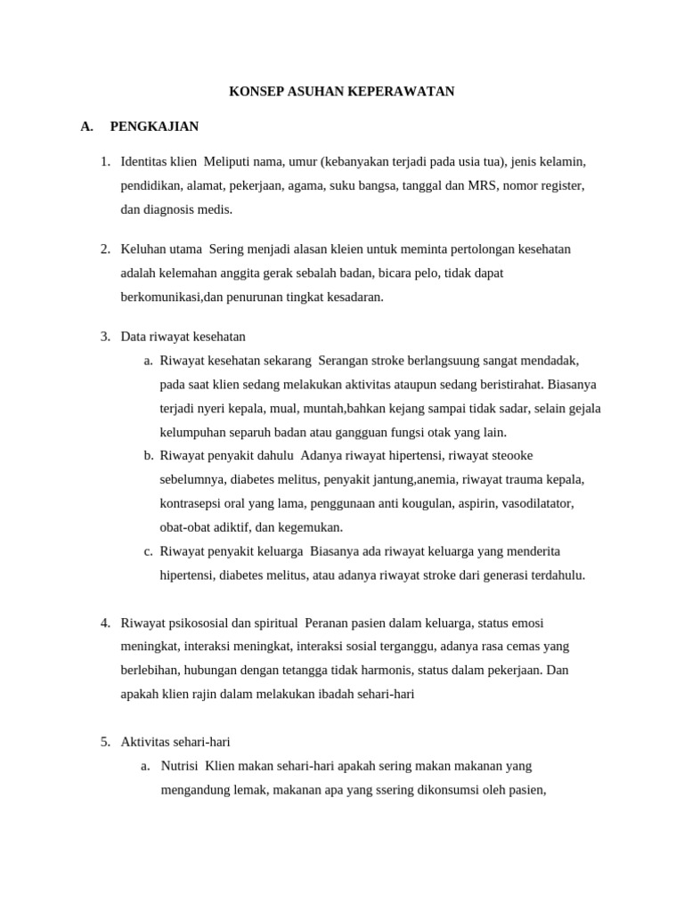 Konsep Askep CVA | PDF | Sains & Matematika