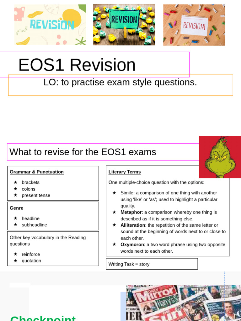 Revision EOS1 Exams | PDF | Reading Comprehension | Irony