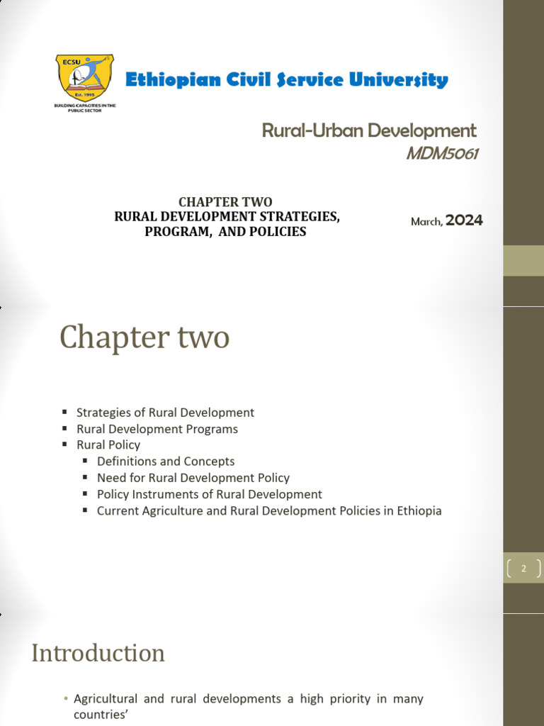 Chapter 2 - RD Strategies and Policy | PDF | Green Revolution | Agriculture