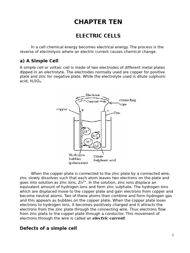 4 Chapter 4 Electric Cells | PDF | Rechargeable Battery | Electrode