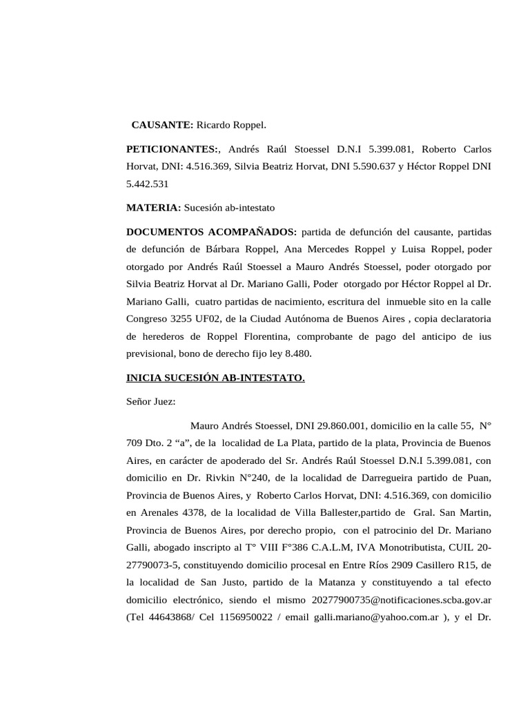 SUCESION ROPPEL RICARDO | PDF | Justicia | Crimen y violencia