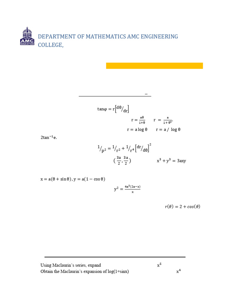 Differential Calculus Assignment 1 | PDF | Curvature | Equations