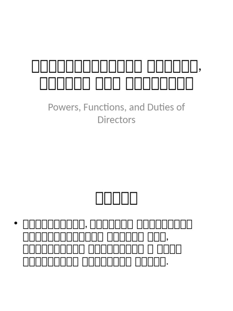 Directors Powers Functions Duties | PDF