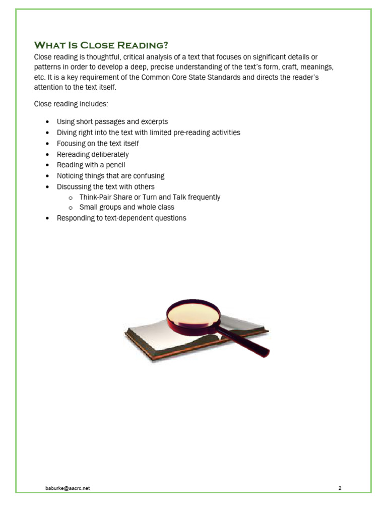 Close Reading Definition | PDF | Career & Growth