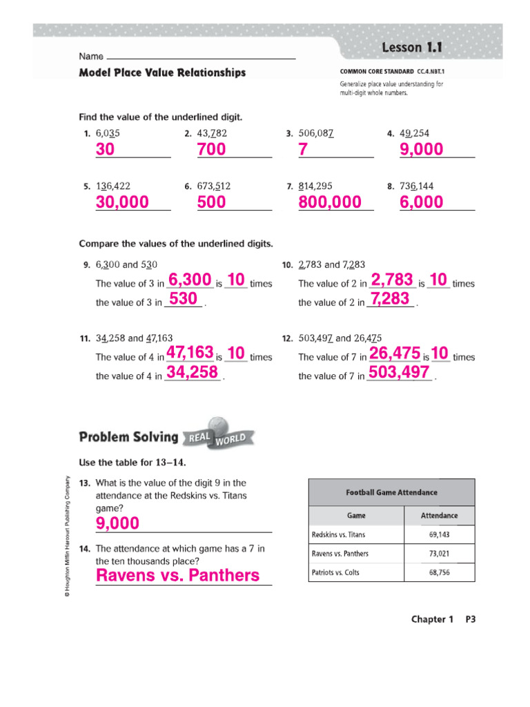 Chapter 1 Answer Key | PDF