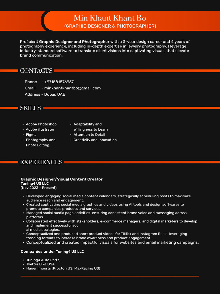 Minkhant Khantbo Resume-1-4 | PDF | Social Media | Popular Culture & Media Studies