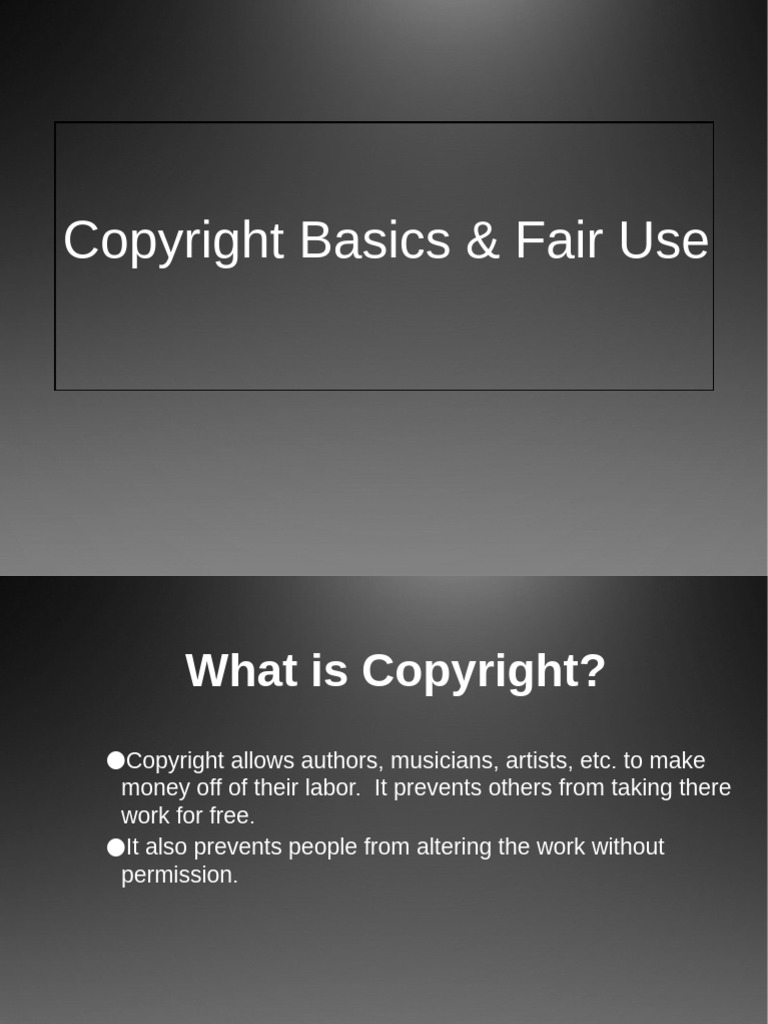 Copyright Basics and Fair Use Guide | PDF | Fair Use | Copyright