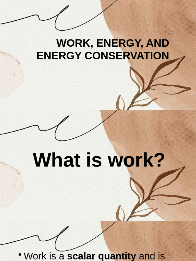 Work, Energy, and Conservation Principles | PDF | Force | Physical ...