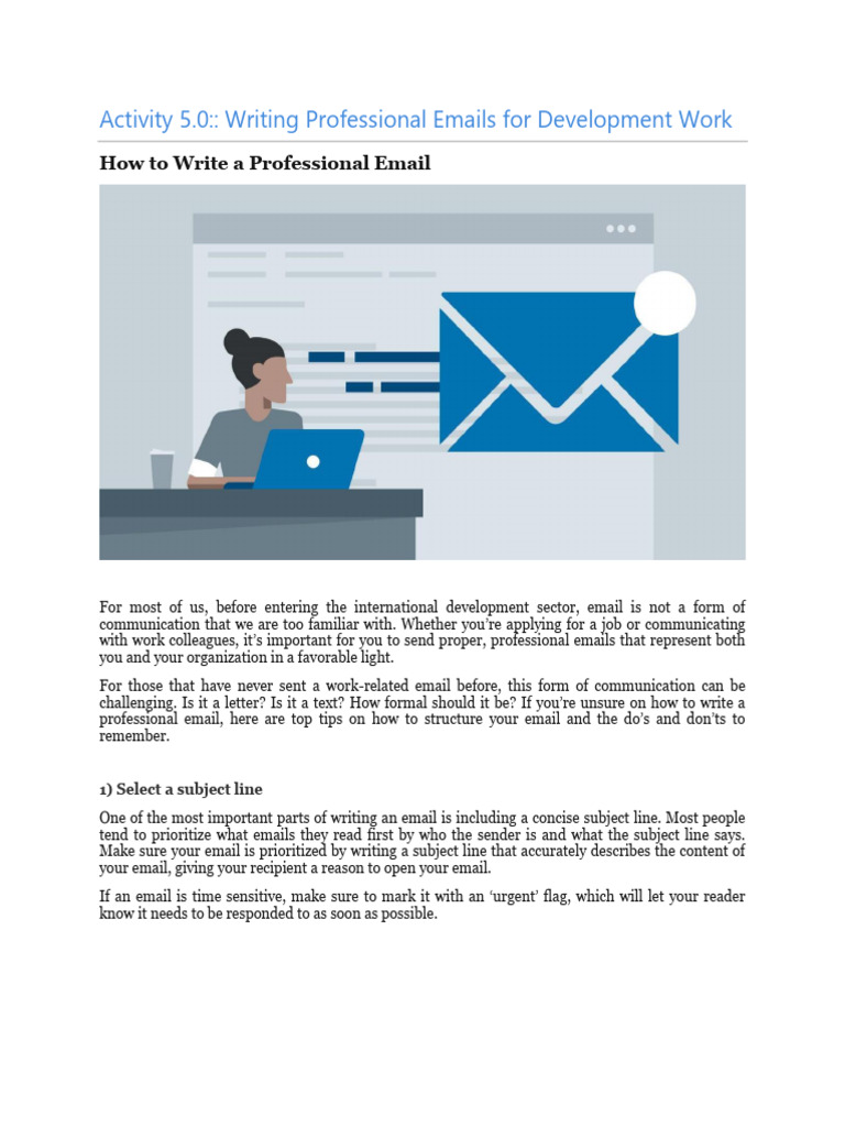 Writing Professional Emails in Development | PDF | Proofreading | Signature