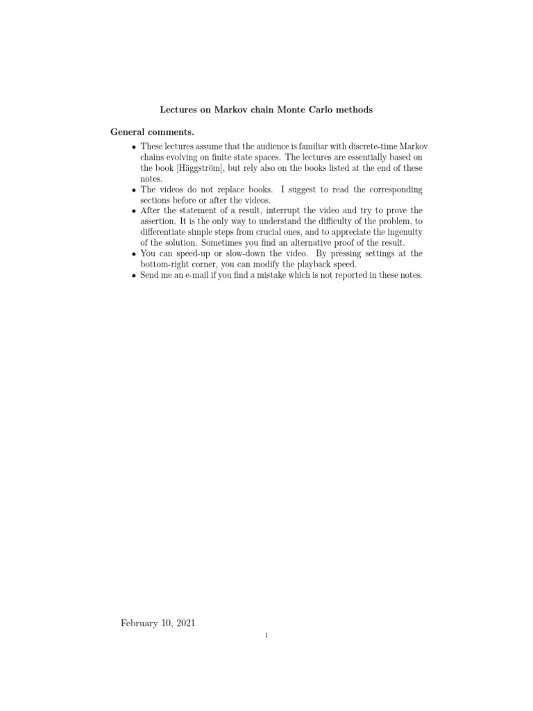 MCMC | PDF | Markov Chain | Applied Mathematics