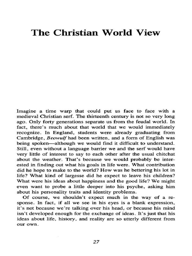 The Christian World View | PDF | God | Religious Belief And Doctrine