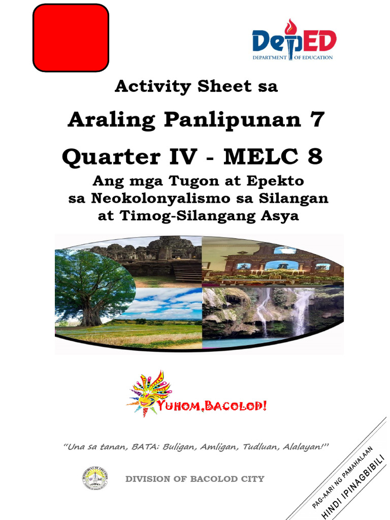 Araling Panlipunan 7: Quarter IV - MELC 8 | PDF