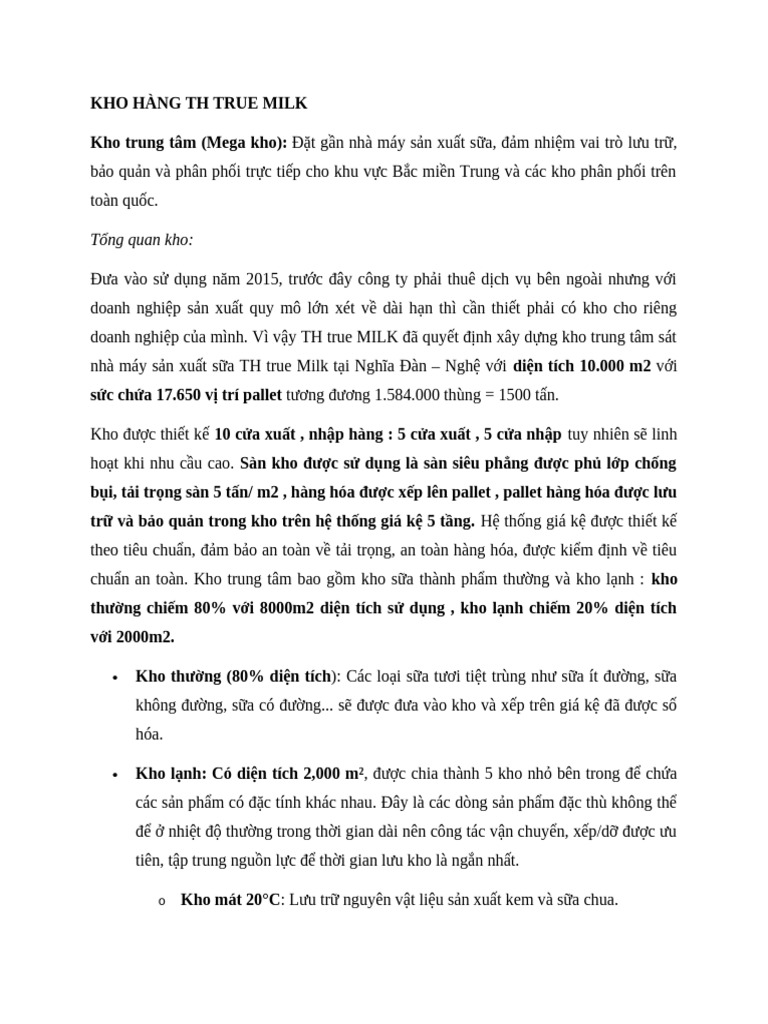Kho Hàng TH True Milk | PDF