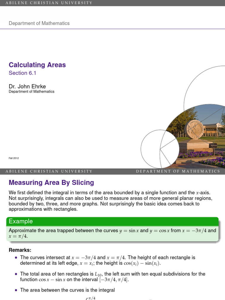 Calculating Areas Handout | PDF | Area | Coordinate System