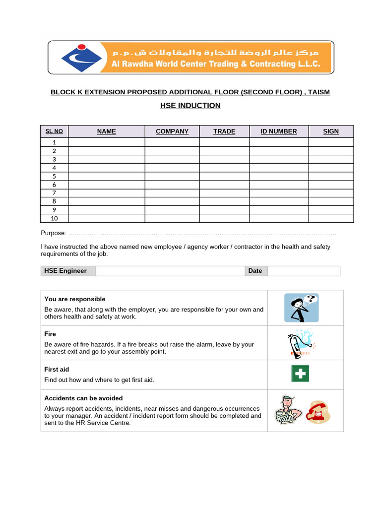 Health and Safety Induction | PDF | Business | Technology & Engineering