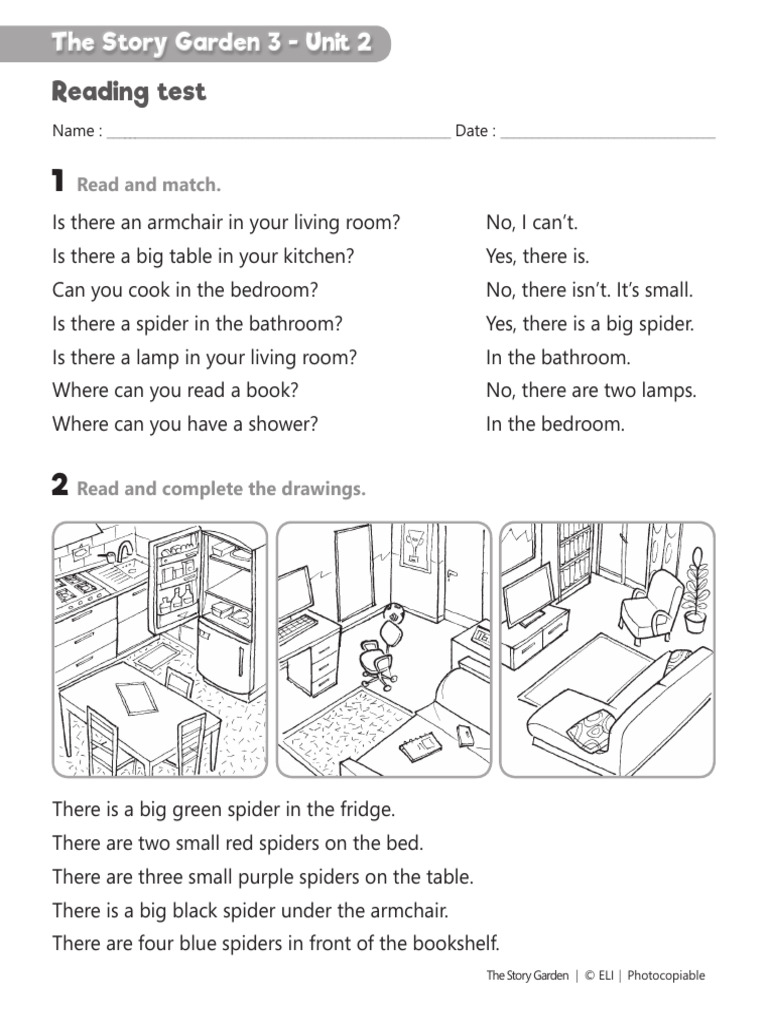 Story Garden 3 Unit 2 Reading Test | PDF
