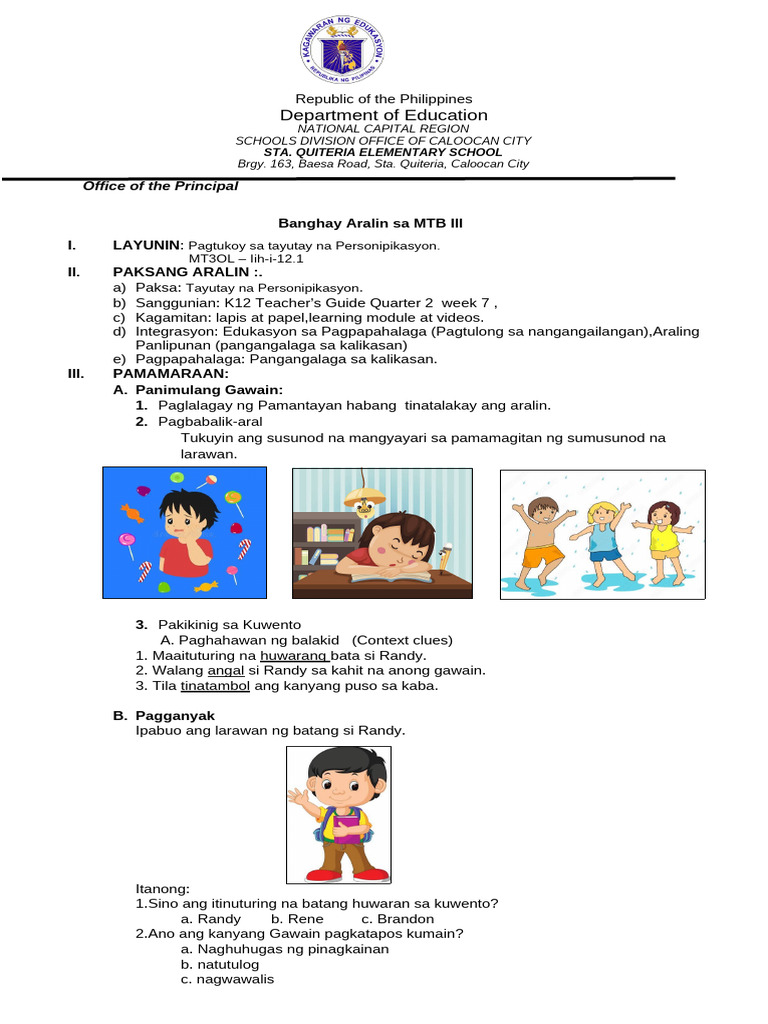 COT 1 - Banghay Aralin Sa MTB III | PDF