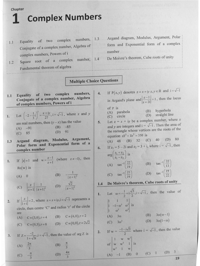 Complex Number Pyq | PDF