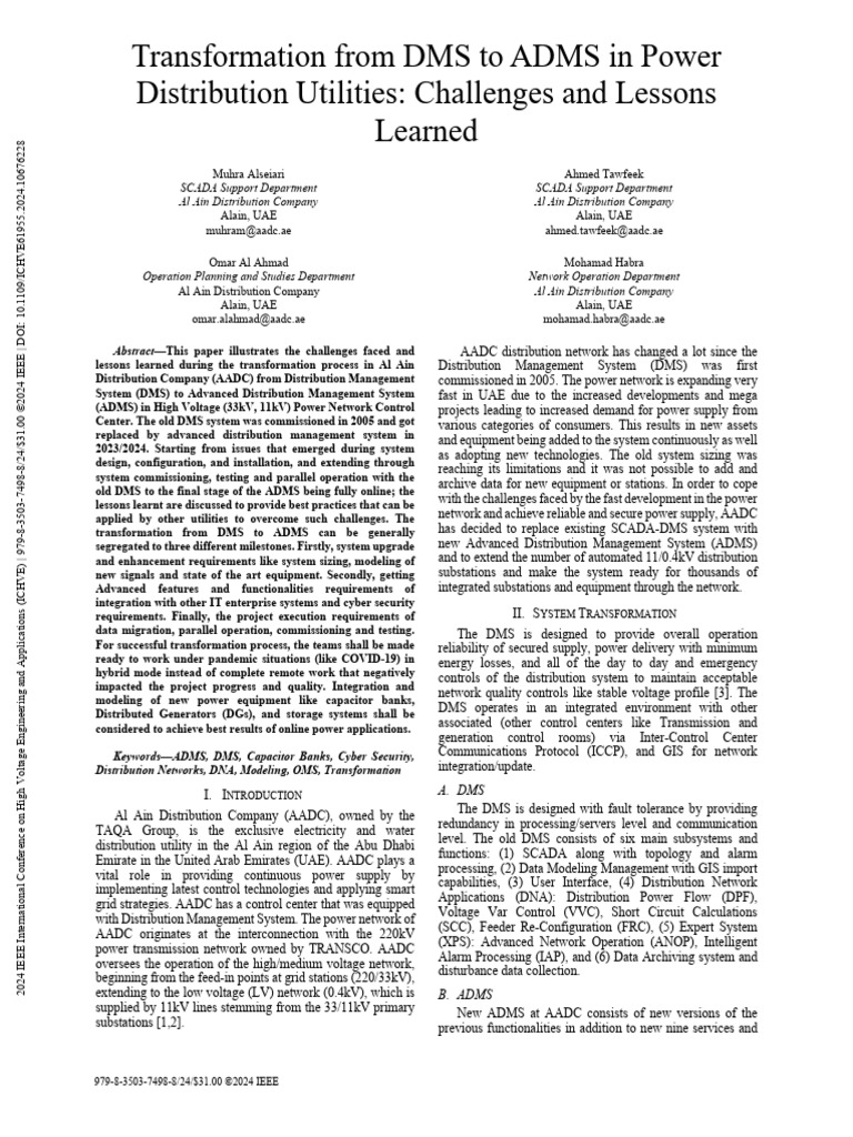 DMS to ADMS Transition in Power Utilities | PDF | Electric Power ...
