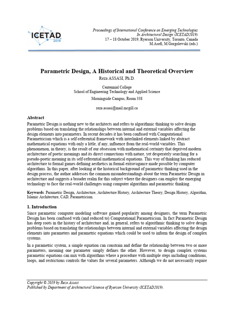 Parametric Design A Historical and Theor | PDF | Autodesk Revit | Mathematics