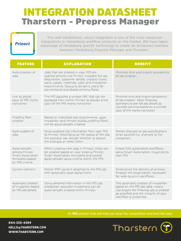 Heidelberg Prepress Manager Integration Datasheet US | PDF | Automation | Computing