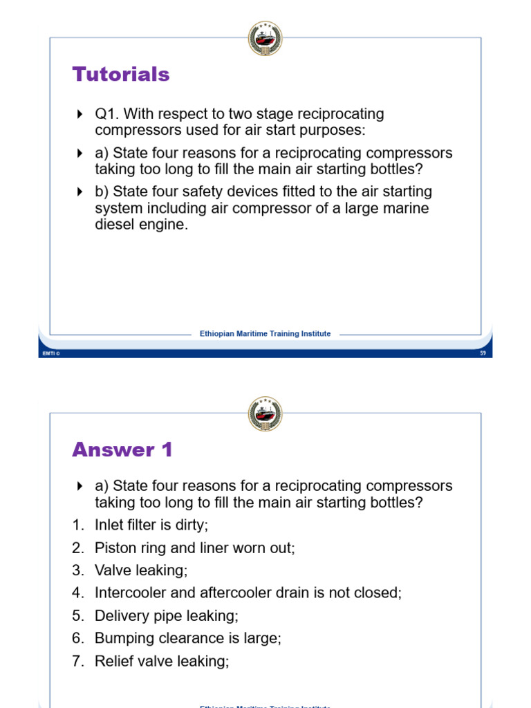 EKM Compressor Sample Question 1-3 | PDF | Valve | Engines