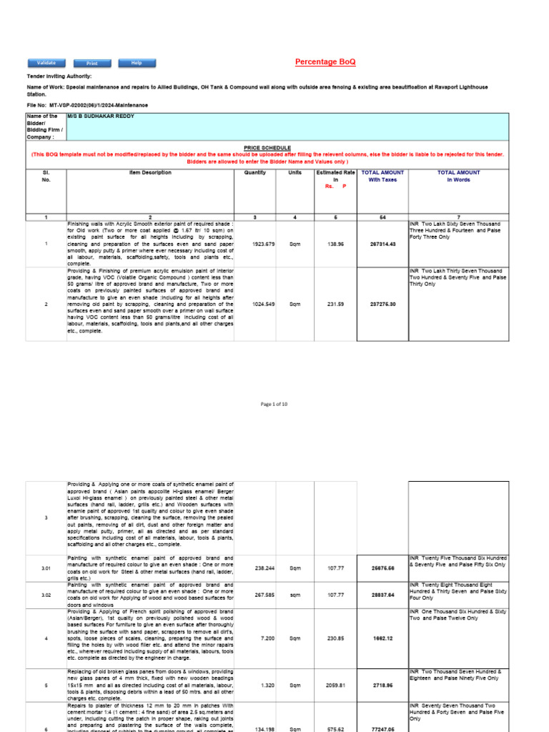 Boq PDF | PDF | Paint | Concrete