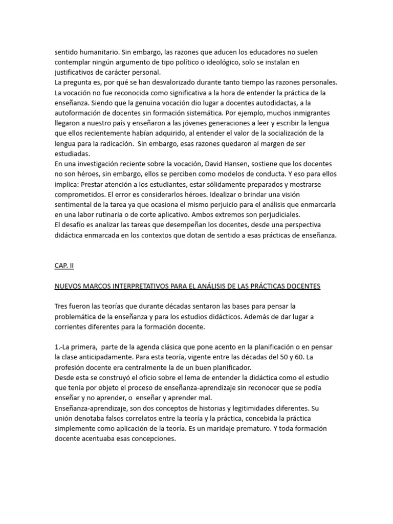 Resumen Litwin Cap III y III | PDF | Enseñando | Pensamiento