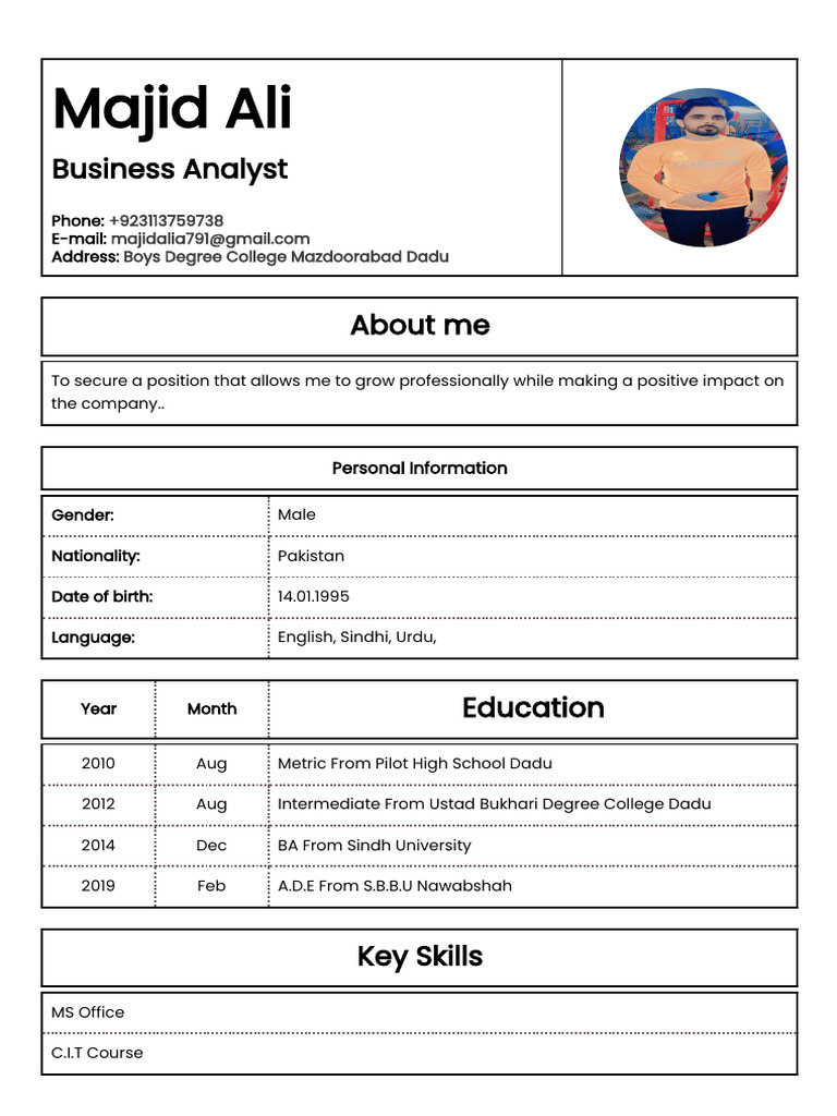 Majid Resume 194 | PDF | Career & Growth