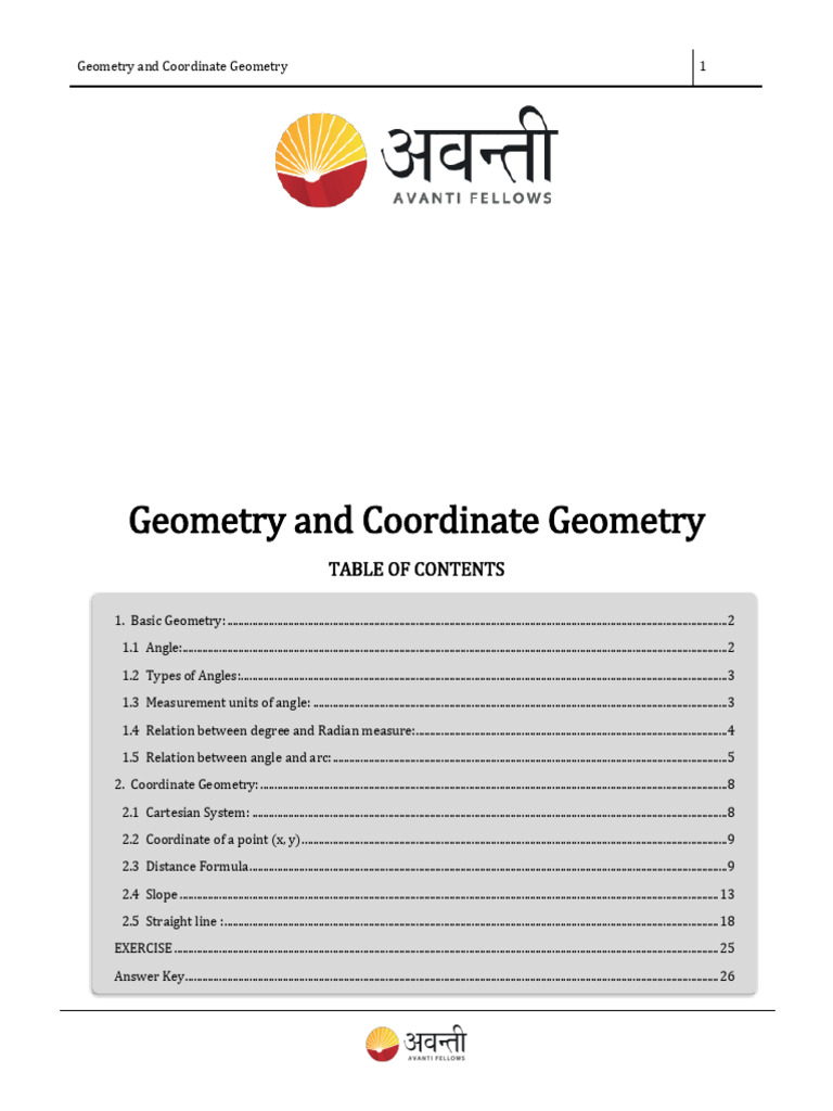 CTG Draft V3 - Coordinate Geometry - V | PDF | Angle | Line (Geometry)