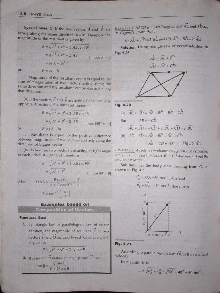 Phy-SL Arora-Motion in A Plane | PDF | Euclidean Vector | Force