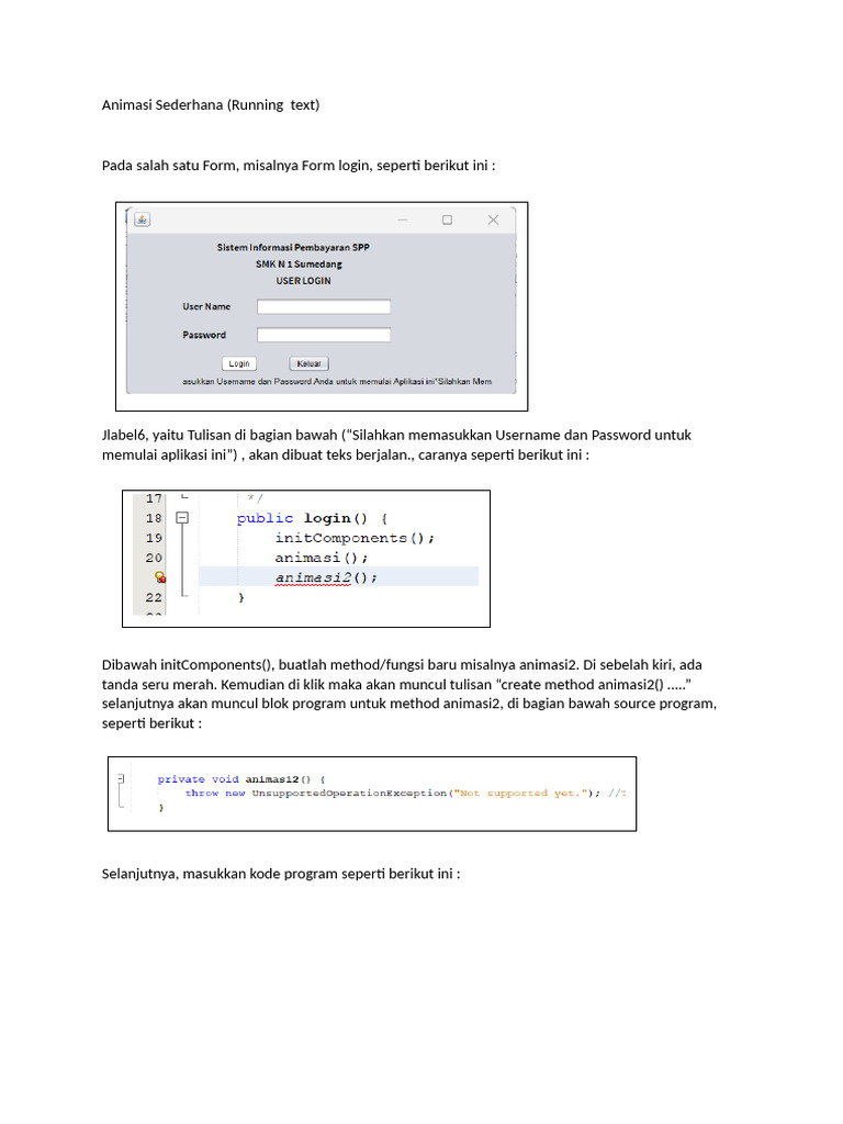 Animasi Sederhana pada form login | PDF