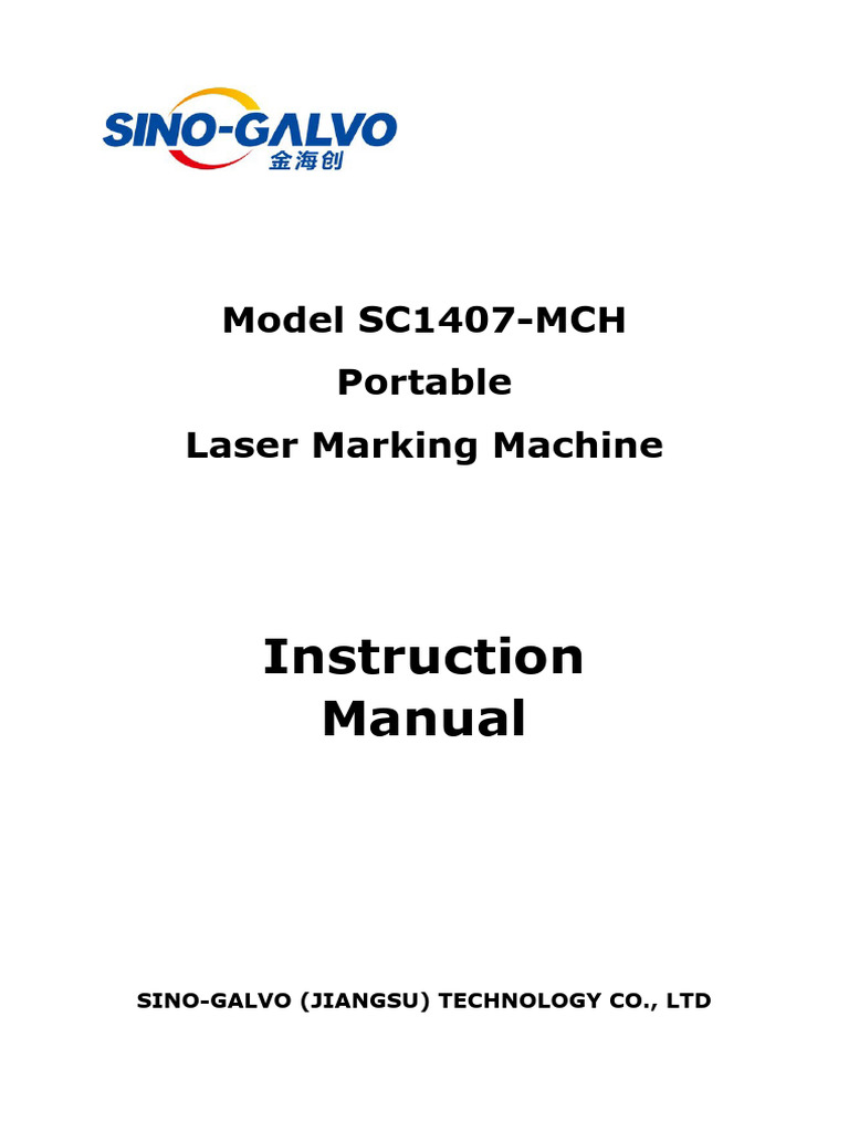 SC1407-MCH Portable Laser Marking Machine Instruction Manual | PDF ...