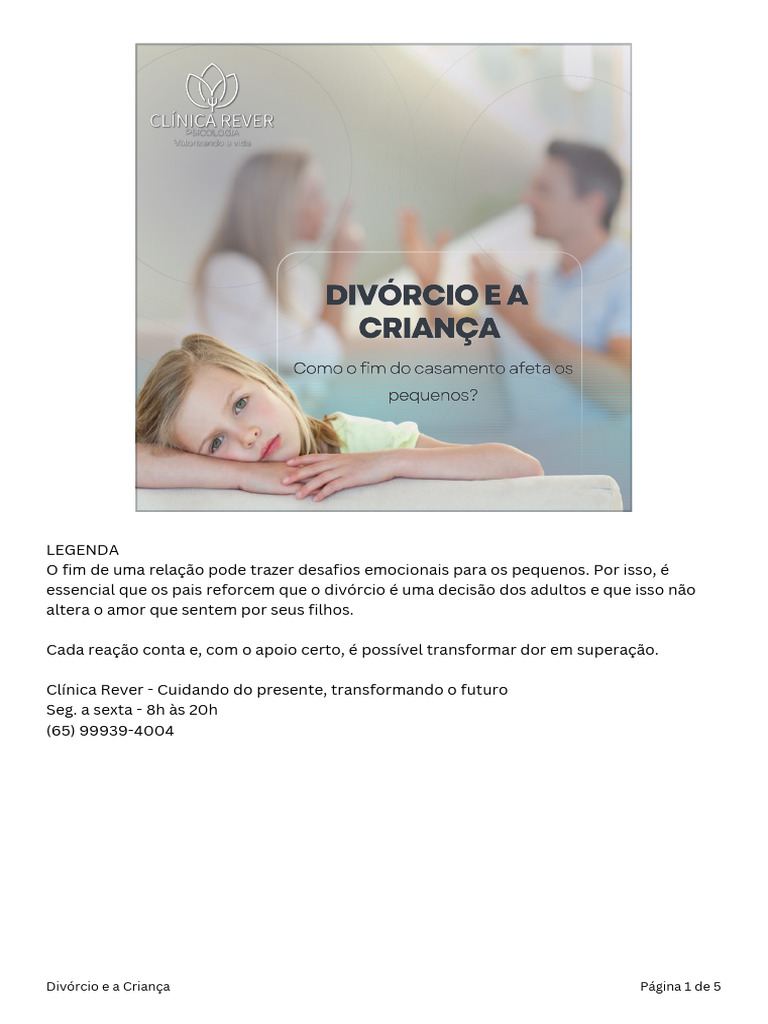 Divórcio E A Criança Pdf Divórcio
