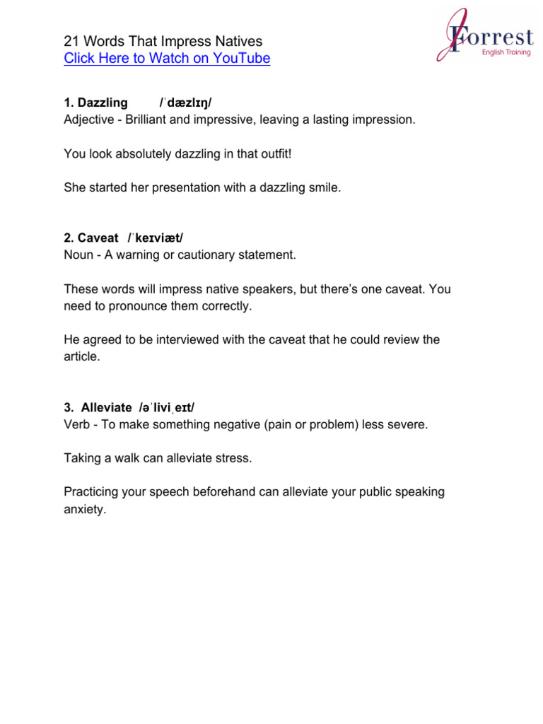 21 Words That Impress Natives - English | PDF | English Language | Adjective