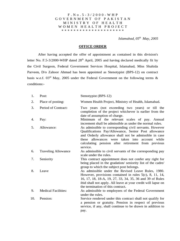 Office Order-1 | PDF | Employment | Pension