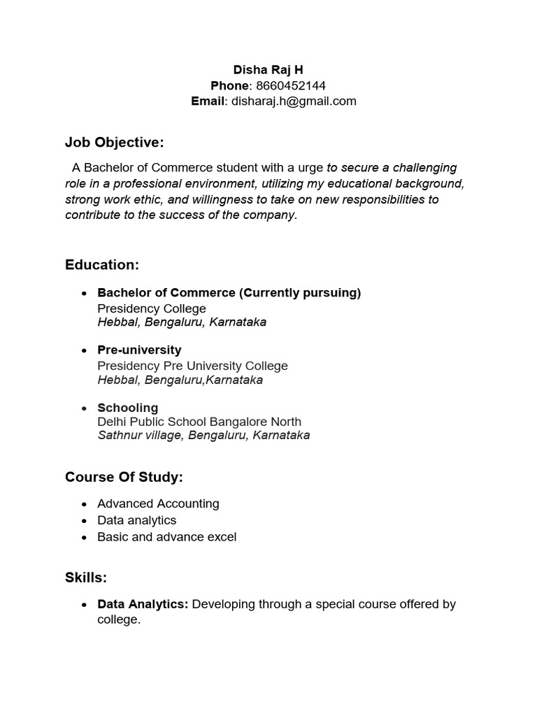 Disha Resume | PDF
