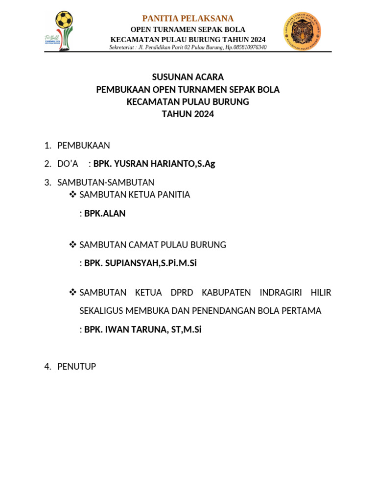 Susunan Acara | PDF | Perjalanan | Sains & Matematika