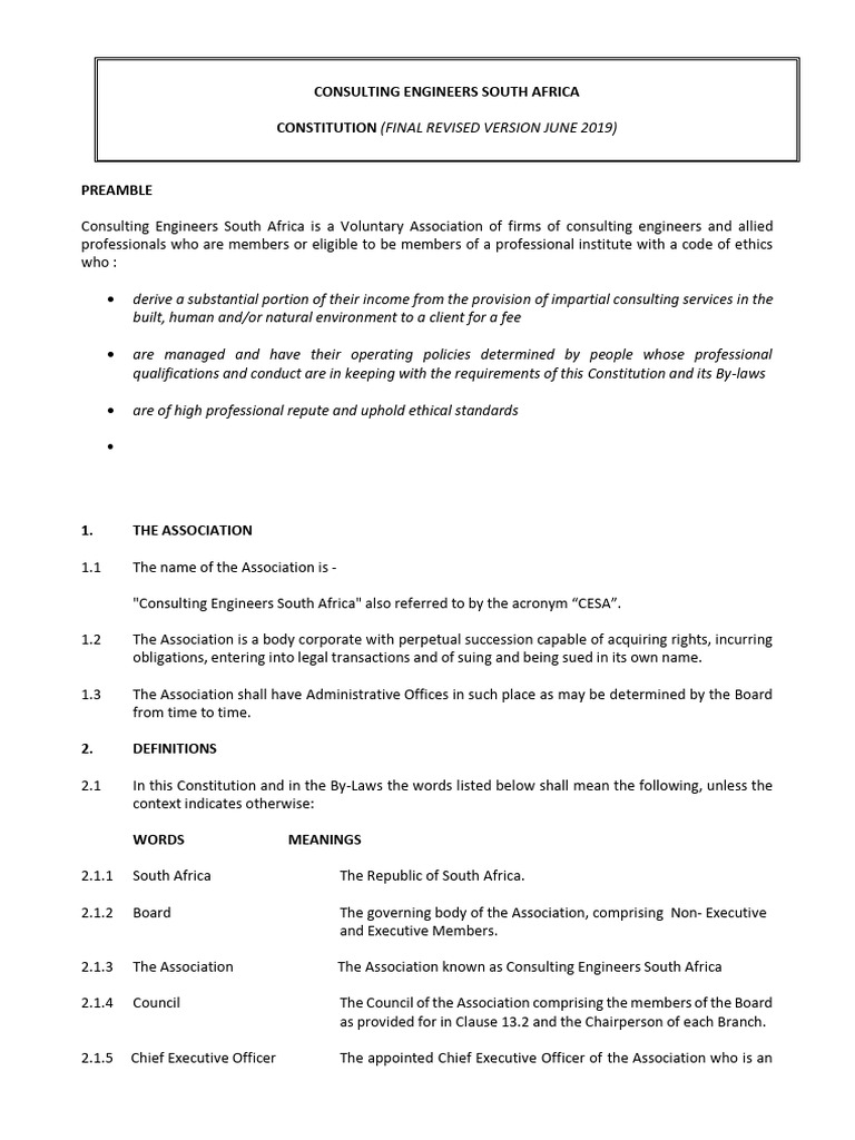 Final Revised Constitution June 2019 | PDF | Quorum | Committee