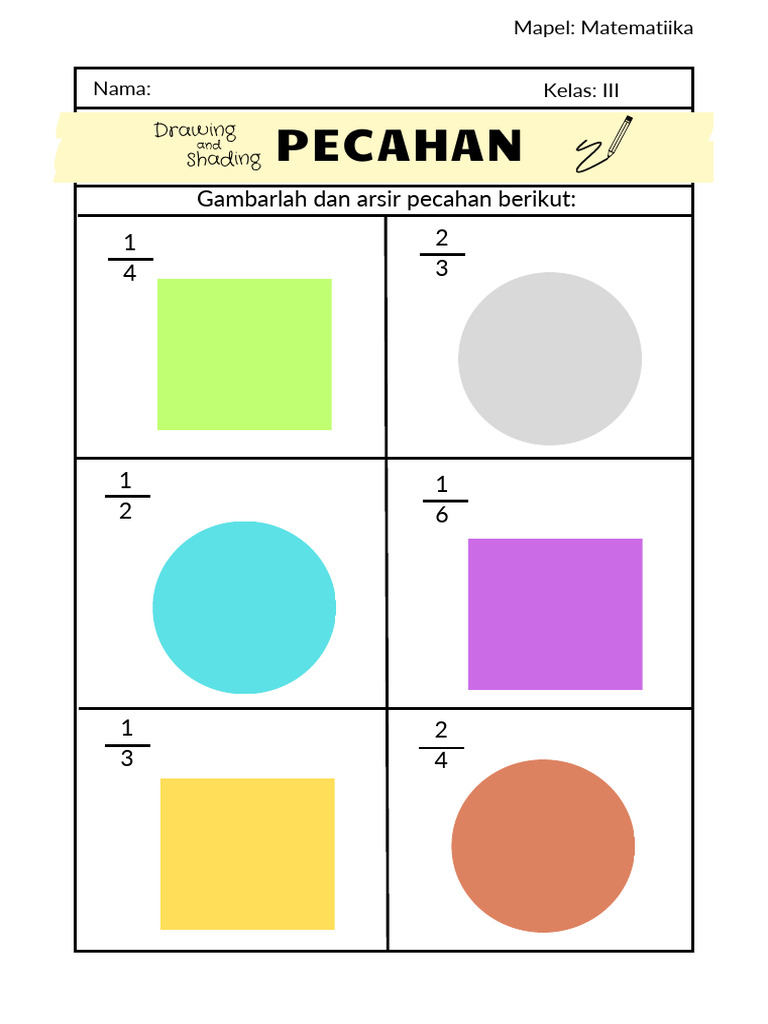 Gambar Dan Arsir Pecahan | PDF
